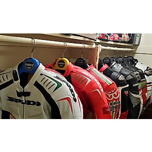 Motorcycle Body Armor Coat Hanger 'Shoulder Saver' by BAKER HANGER - USA Made - 4 Inch Hook (Black)