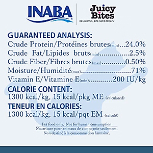 INABA Juicy Bites Grain-Free, Soft, Moist, Chewy Cat Treats with Vitamin E and Green Tea Extract, 0.4 Ounces per Pouch, 18 Pouches (3 per Bag), Tuna and Chicken
