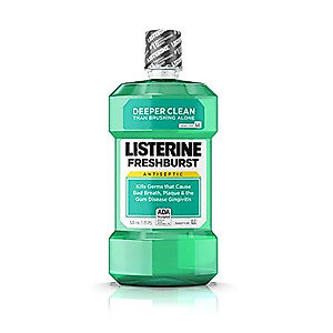 Listerine Freshburst Antiseptic Mouthwash with Germ-Killing Oral Care Formula to Fight Bad Breath, Plaque and Gingivitis, 500 mL
