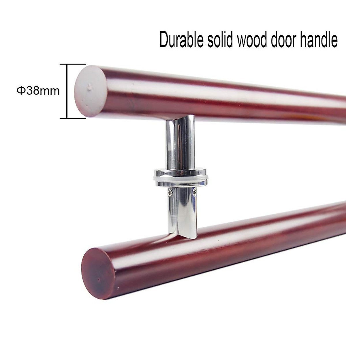 BAZAC Solid Wood Commercial Sauna Glass Door Push-Pull Handle/Home Sliding Wooden Barn Door Handle - Wine Red, 3 Lengths-600×400mm