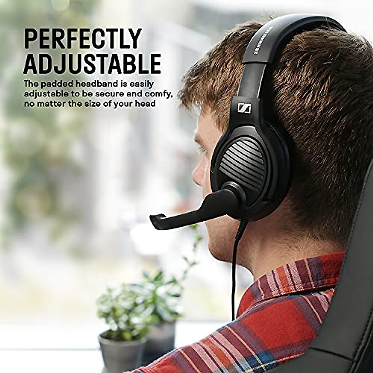 Massdrop x Sennheiser PC37X Gaming Headset — Noise-Cancelling Microphone with Over-Ear Open-Back Design, 10 ft Detachable Cable, and Velour Earpads,Black
