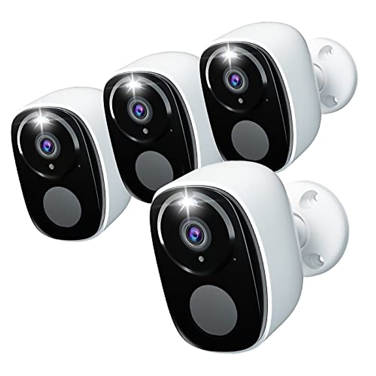 Rraycom 4Pack Security Cameras Outdoor Wireless, Battery Powered Camera for Home Security, Cloud/SD(up to 256G), AI Motion Detection, Color Night Vision,2-Way Audio