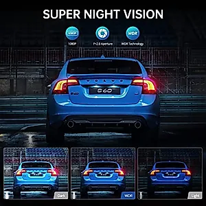 AZDOME M330 1080P FHD Dash Cam, Built-in WiFi Dashcams for Cars, Voice Control Car Camera, 0.96" Screen, Super Capacitor, Night Vision, G-Sensor, Parking Monitor, Loop Recording