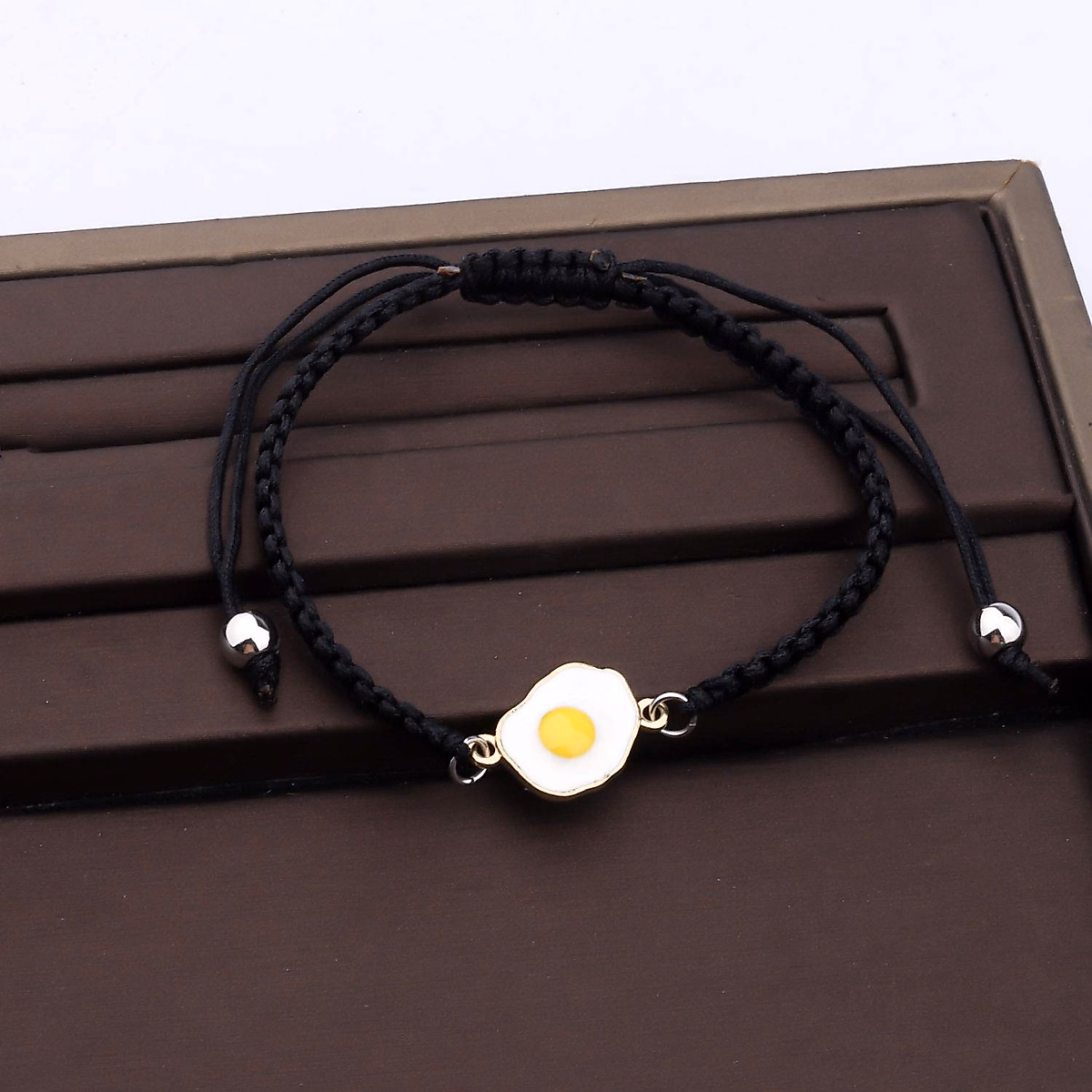 CENWA Egg Jewelry Breakfast Jewelry Egg Pendant Adjustable Bracelet Egg Gift Egg Lover Gift (egg br)