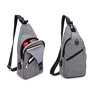 Unisex Sling Bag Chest Shoulder Backpack Fanny Pack Mens Womens Crossbody Bag (Black)