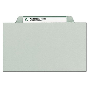 Smead Pressboard File Folder, 1/3-Cut Tab, 2" Expansion, Legal Size, Gray/Green, 25 per Box (18234)