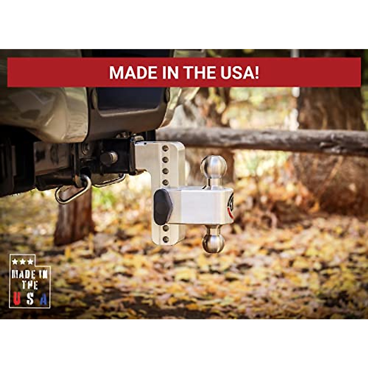 Weigh Safe Adjustable Trailer Hitch Ball Mount - 6" Adjustable Drop Hitch for 2.5" Receiver - Premium Heavy Duty Aluminum Trailer Tow Hitch w/ Stainless Steel Tow Balls (2" & 2 5/16") - 18,500 GTW