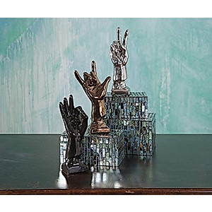 IMAX 96114-3 Aramis Set of 3 Mosaic Boxes, Black/Blue