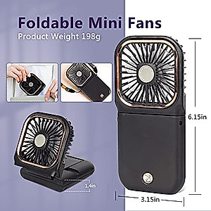 Portable Mini Fan Small Battery Operated Fan 5 in 1 as Power Bank,Phone Holder,Handheld Fan,Desk Fan, USB Rechargeable Personal Hand Fans,3000 mAh Power Bank,3 Speed Adjustable, Neck lanyard, Black