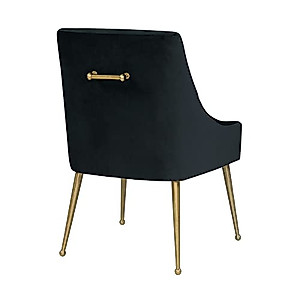 TOV Furniture Beatrix Ultra Modern Velvet Upholstered Dining Side Chair, 22" Black