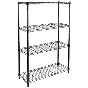 Amazon Basics 4-Shelf Adjustable, Heavy Duty Storage Shelving Unit (350 lbs loading capacity per shelf), Steel Organizer Wire Rack, Black, 36" L x 14" W x 54" H