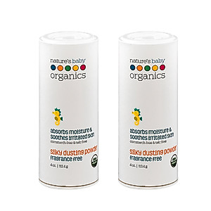 Nature's Baby Organic Silky Dusting Powder With Organic Aloe, Chamomile and Echinacea, Fragrance Free, 4 oz. (113.4 g) (Pack of 2)