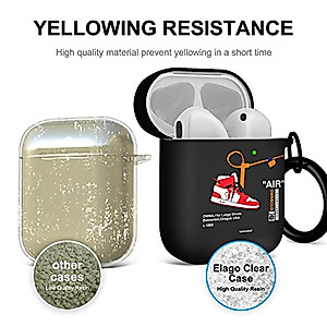 Gedicht for Airpods 2nd Generation Case Air Sports Shoes, Protective TPU Soft Airpod 1st Generation Case Cover Rugged for Apple Airpod 1&2 Case with Keychain for Women Men，Black Red