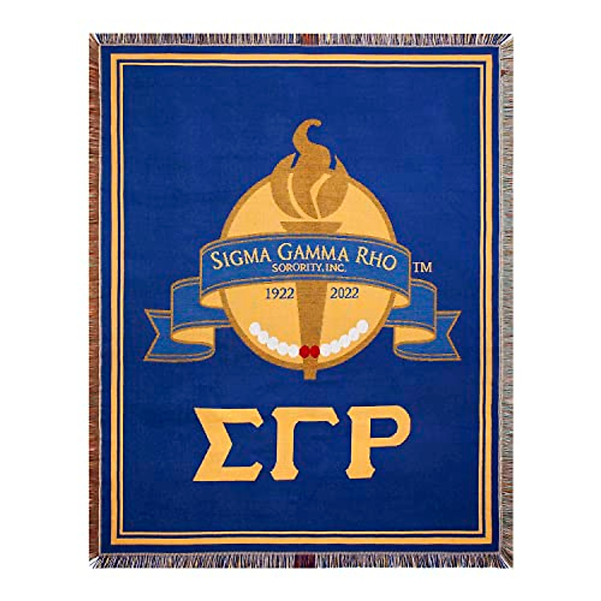 Bad Bananas BBGreek Sigma Gamma Rho Sorority Paraphernalia - Official SGRho Centennial Vendor - Woven Tapestry Throw Blanket - 51 x 63 Inches