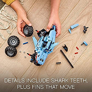 LEGO Technic Monster Jam Megalodon 42134 Set - 2 in 1 Pull Back Shark Truck to Lusca Low Racer Car Toy, Summer DIY Building Toy Ideas for Outdoor Play for Kids, Boys, and Girls Ages 7+