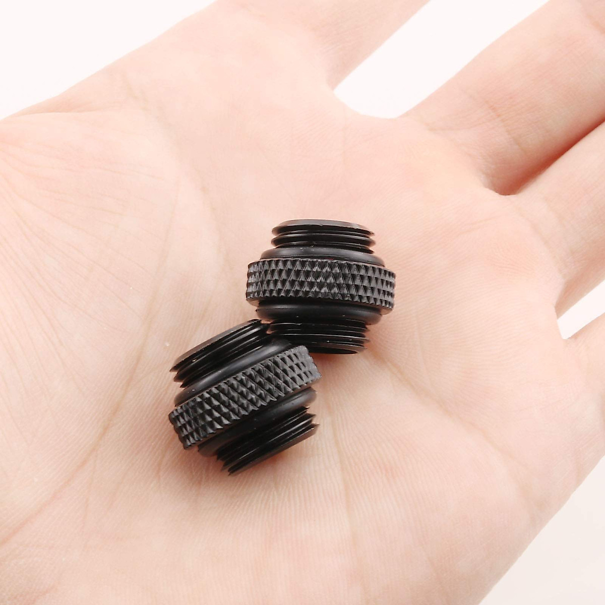 CZQC PC Water Cooling Adapter Black G1/4 6mm Male to Male Extender Connector Joiner Fitting with Sealed O-Ring for Computer Water Cooling Systems