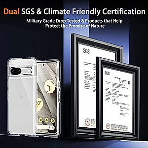 IMBZBK [9 in 1] for Google Pixel 7 Case Clear with 3 Pack Tempered Glass Screen Protector Accessories 3 Pack Camera Lens Protector Protective Slim Thin Cute Phone Cases cver funda for Women Men