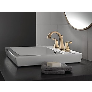 Delta Faucet Dryden Widespread Bathroom Faucet, Bathroom Faucet 3 Hole, Gold Bathroom Sink Faucet, Metal Drain Assembly, Champagne Bronze 3551-CZMPU-DST