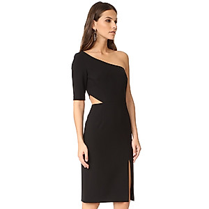 Jill Jill Stuart Women's One Shoulder Dress with Side Cut Out, Black, 0