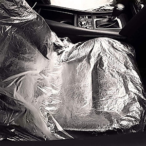 RISHNEG Car Seat Covers, 100 Pcs Clear Car Disposable Plastic Seat Covers, Vehicle Protector Seat Protective Covers Films for Car Airplane Seats, Restaurant Seats, Bus Seats, 100pcs Car Seat Covers