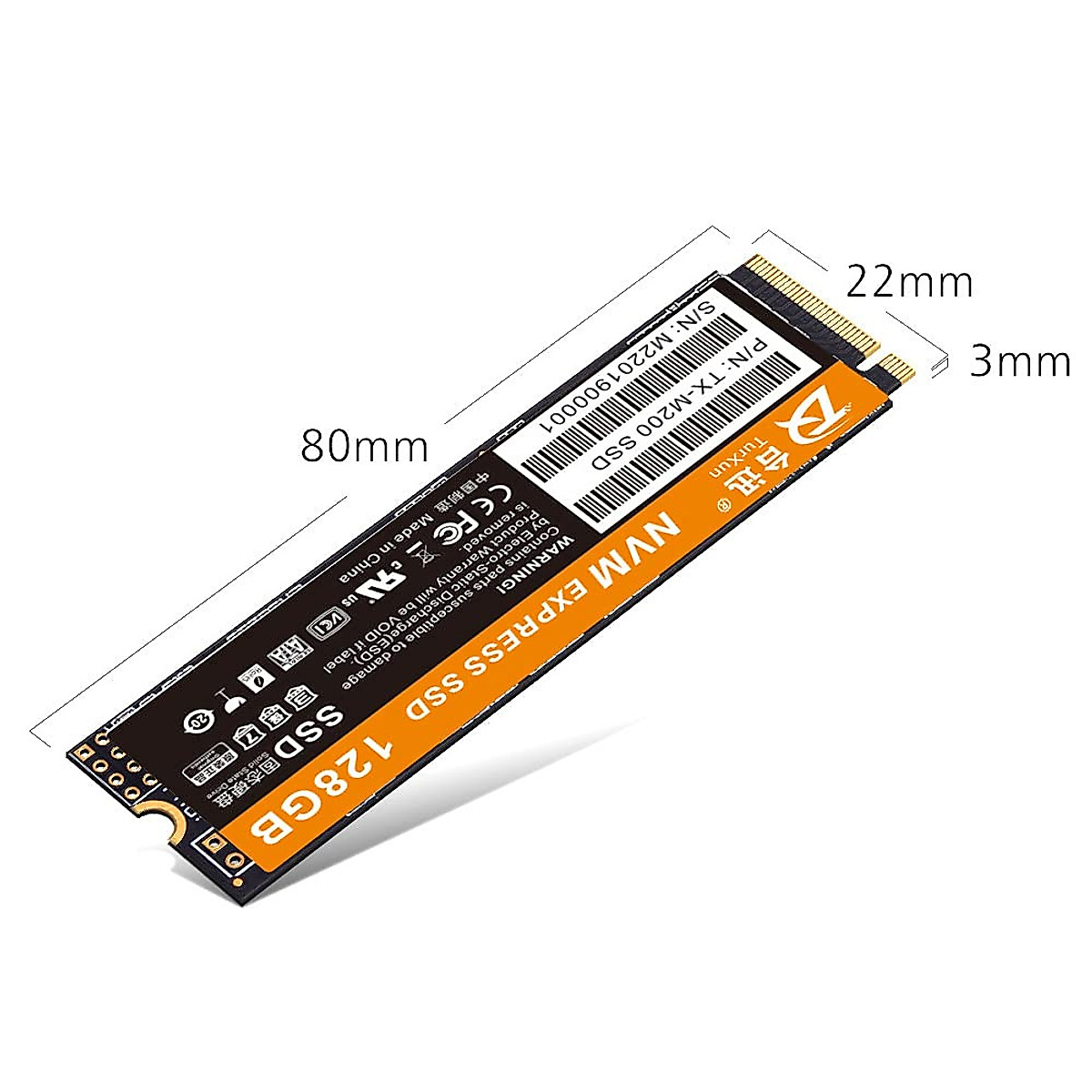 XMYA M.2 NVMe Internal 128GB SSD Solid State Drive, Up to 560 MB/s