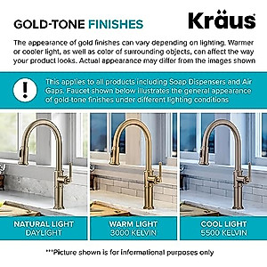 KRAUS Oletto Pull-Down Single Handle Kitchen Faucet with QuickDock Top Mount Installation Assembly in Spot Free Antique Champagne Bronze, 15 1/8 Inch, KPF-2620SFACB