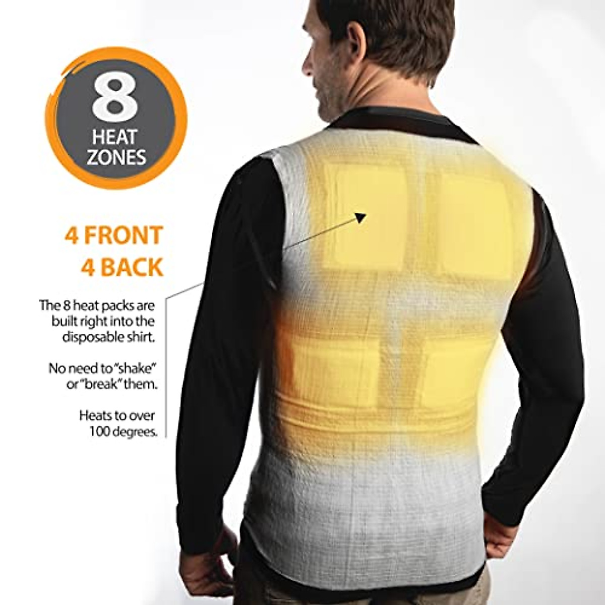 UnderWarmer The Heated Undershirt,White,Medium