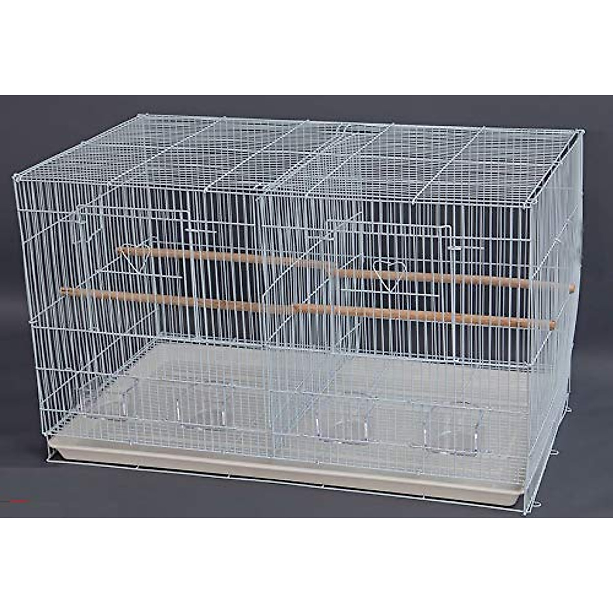 Lot of Breeding Flight Bird Cage for Aviaries Canaries Budgies Finches Lovebird Parakeet (30"x18"x18" White with Divider)