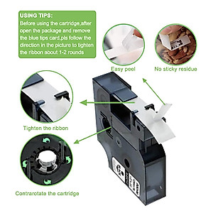 5-Pack a45013 Compatible Dymo Label Maker Refills Dymo D1 Label Tape 45013 S0720530 Dymo d1 Labels, Black on White,1/2 Inch x 23Feet, for DYMO LabelManager 160 210D 260P 280 360D 420P 450D COLORPOP