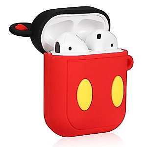 Besoar Dots Red for Airpod 1/2 Case, Cartoon Cute Fashion Cool Silicone Design Character Cover for Airpods, Unique Stylish Kawaii Funny Fun Protective Shell Girls Women Girly Cases Air Pods 2&1