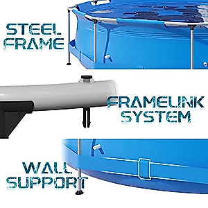 12FT x 30IN Outdoor Above Ground Frame Pool, 12 FT Pool Metal Frame Swimming Pool for Backyard, Garden Framed Pool for Kids, Family