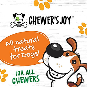 Chewer's Joy Collagen Spring Sticks 15pk 5-6" for Dogs. Up to 100% Collagen Promotes Healthy Joints, Bones, Skin, Digestion, & Shiny Coat. Bully Stick & Rawhide Alternative. Long Lasting.
