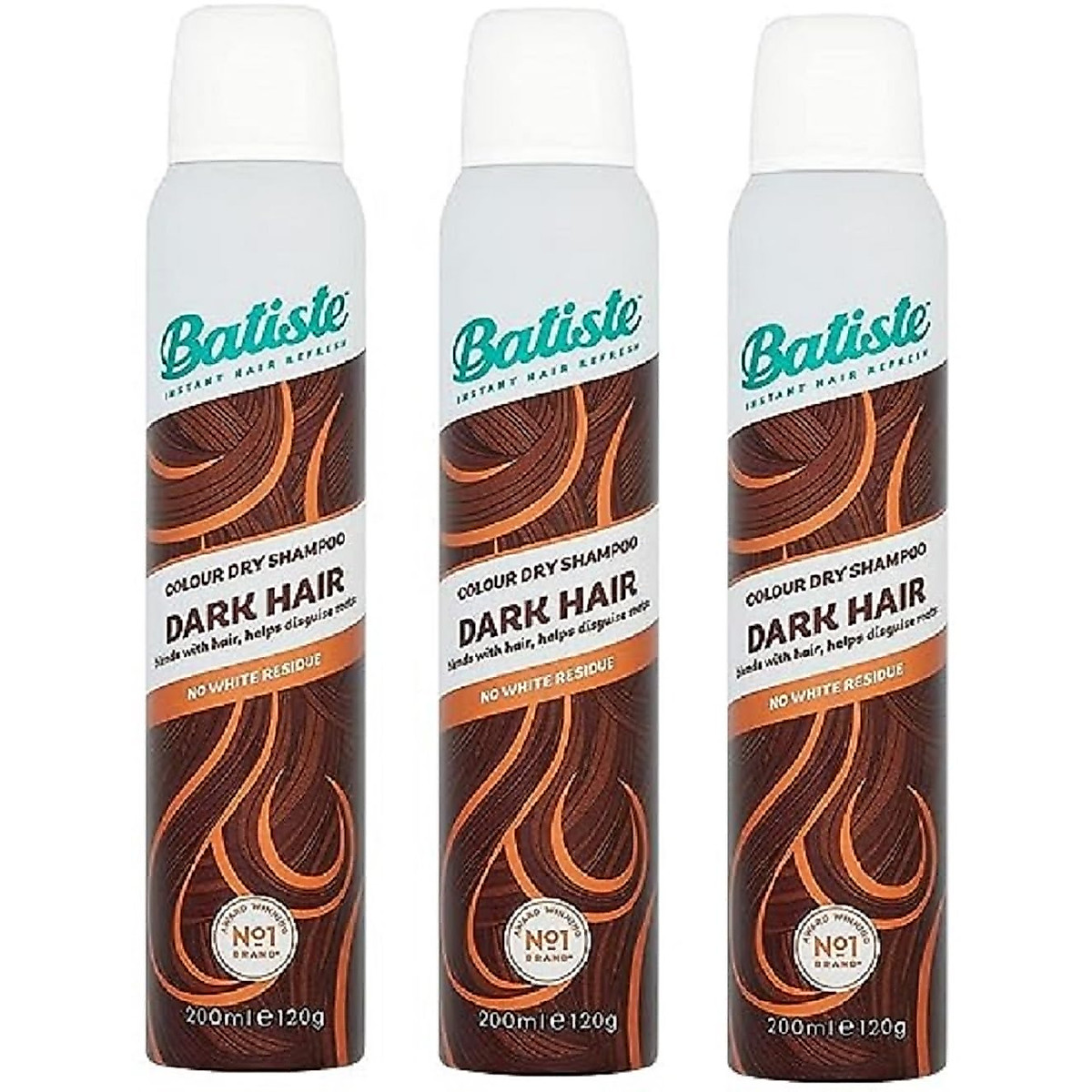 Batiste Dry Shampoo, Dark & Deep Brown 6.73 oz (Pack of 3)