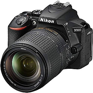Nikon D5600 DSLR Camera with 18-140mm Lens (1577) + Nikon 70-300mm Lens + 4K Monitor + Pro Headphones + Pro Mic + 2 x 64GB Memory Card + Case + Corel Photo Software + Pro Tripod + More (Renewed)