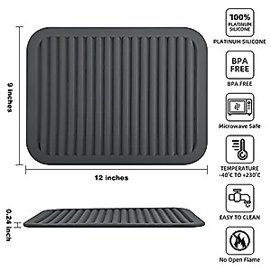 IFFMYJB Silicone Trivets for Hot Dishes, Pots and Pans, Hot Pads for Kitchen Counter, Heat Resistant Trivets for Quartz Countertops, Hot Pads, Silicone Pot Holders Mats, Teal Table Trivet Mat, Set 2