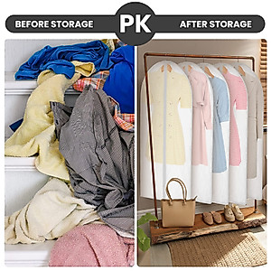 24 Pieces Long Garment Bag for Hanging Clothes Dress Bag Bulk, Lightweight Clear Full Zipper Clothes Bags Waterproof Dress Bag Garment Covers for Women Coat Gown Closet Storage Travel (24 x 60 Inch)