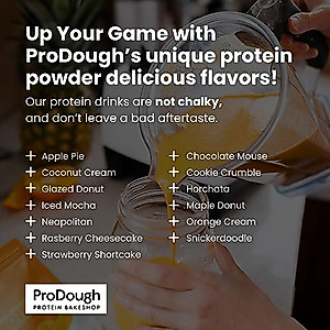 ProDough Gourmet Whey Isolate Hydrolized Protein Powder for Shake Mix- Easy Digest Enzyme Blend, 25g Protein per Serving, Natural Ingredients, Gluten Free, Keto Friendly (Coconut Cream)