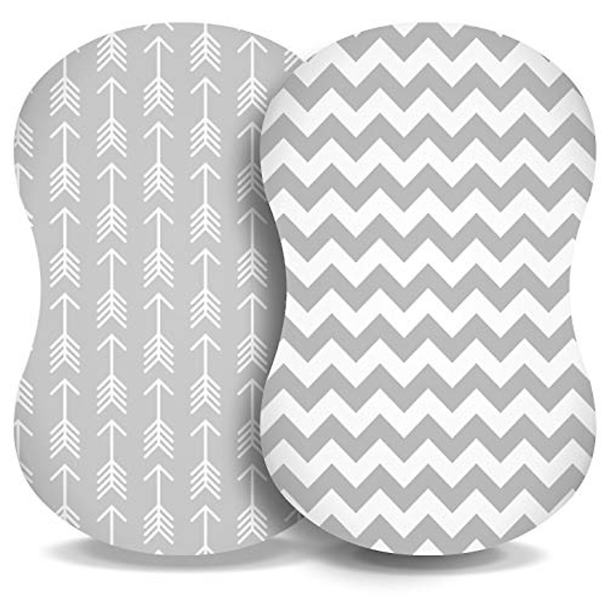 Bassinet Sheets for Baby Girl & Baby Boy | Nursery Bedding Mattress Cover & Changing Pad Cover | Universal Size Fitted Sheet for Bassinet for Baby & Mattress Pad | Ultra-Soft Cotton Fabric 2-Pack Set