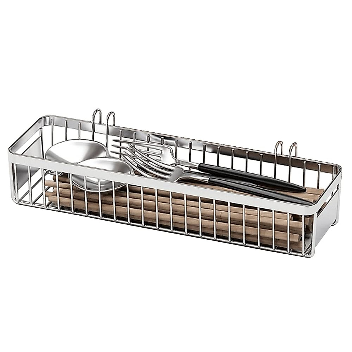 kaileyouxiangongsi Drawer Organizer, Silverware Organizer for Kitchen, Utensil Mesh Drawer Organizer for Chopsticks/Spoon/Fork/Knife, 304 Stainless Steel Drawer Utensil Drying Rack