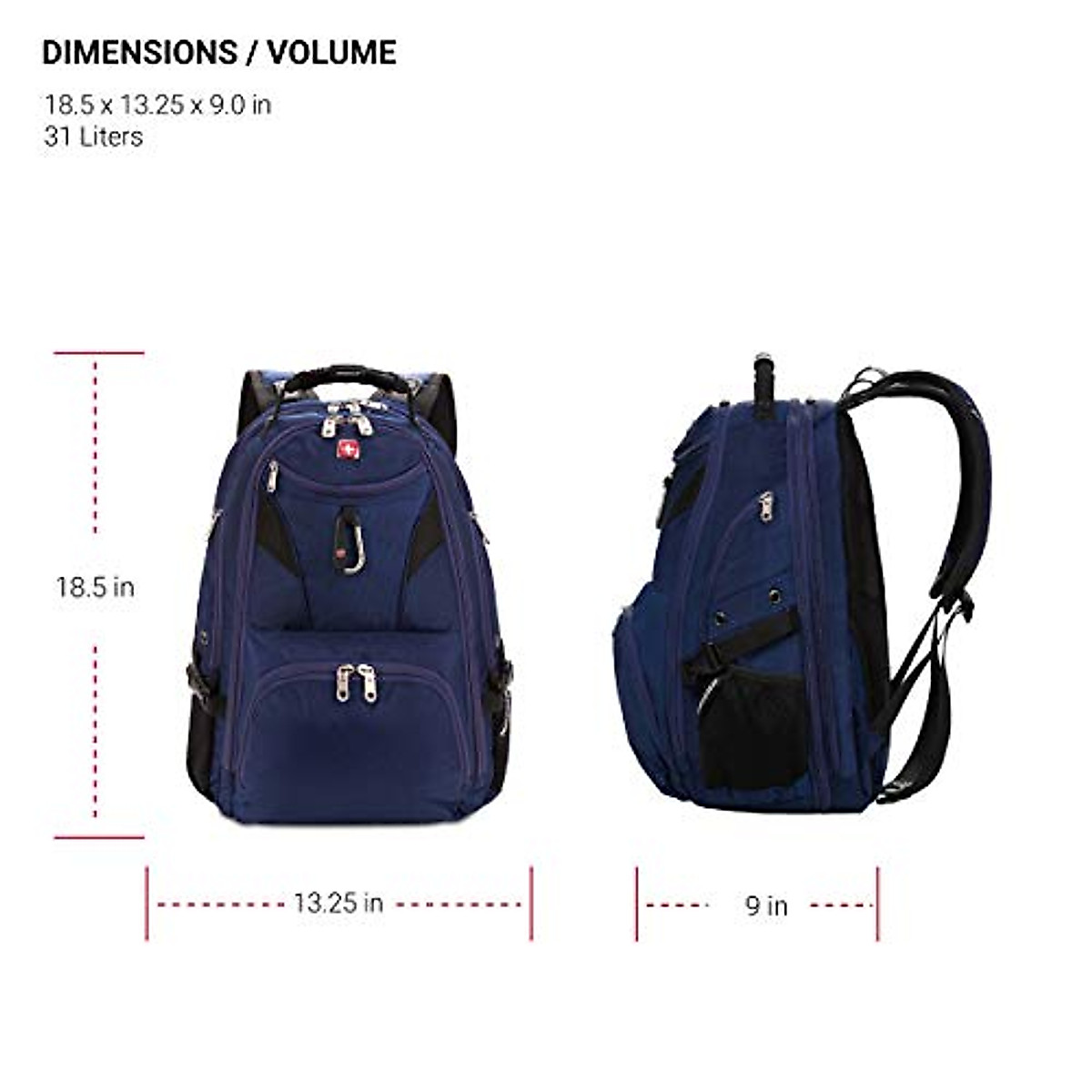 SwissGear 5977 ScanSmart Laptop Backpack, Navy, 17-Inch