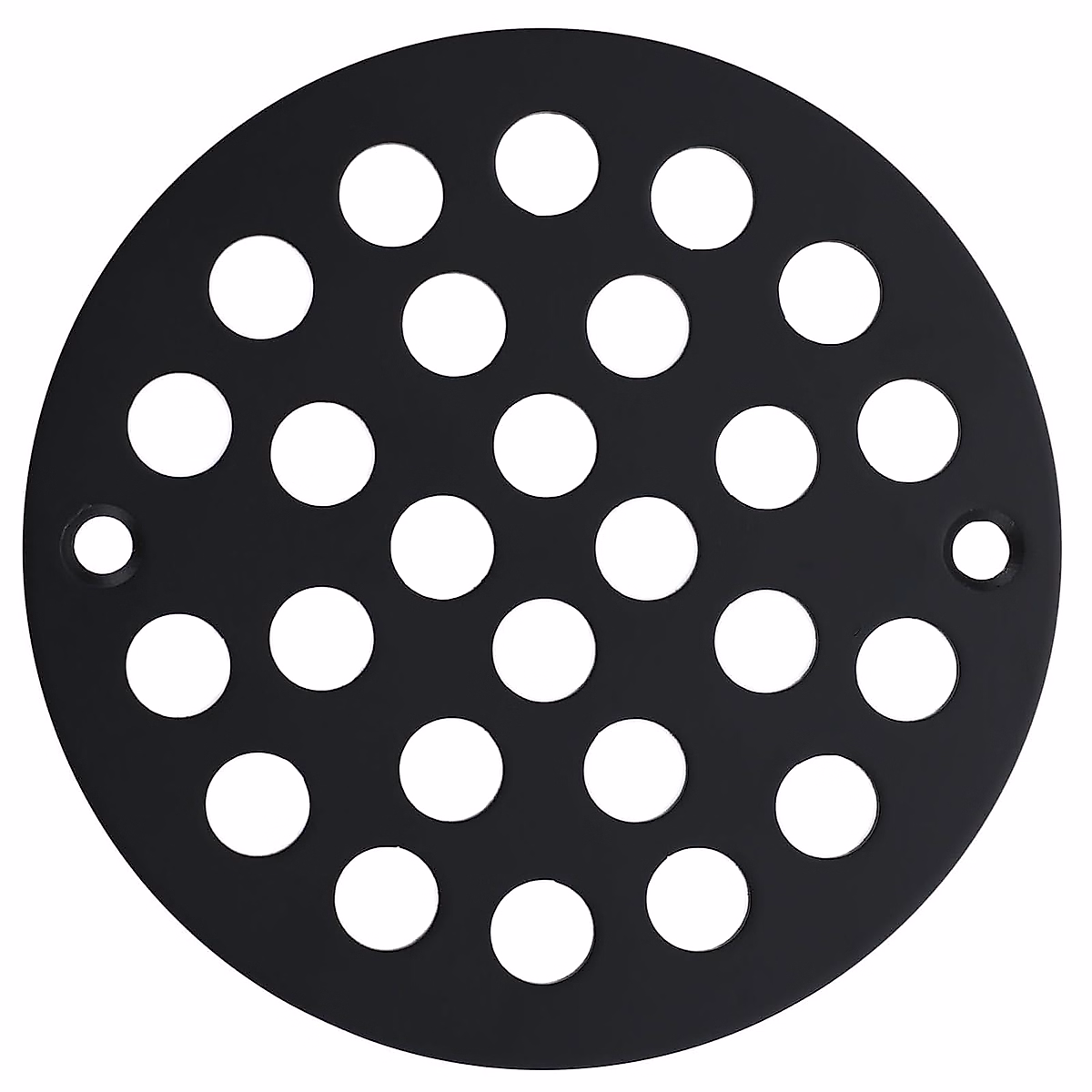 4 Inch Shower Drain Cover,Round Screw-in Floor Drain Cover,Easy-to-Install Replacement Cover Black