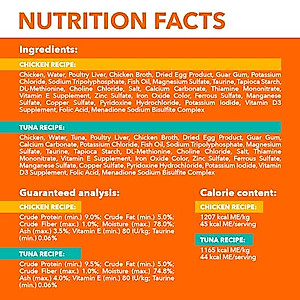 IAMS Perfect Portions Healthy Adult Wet Cat Food with Chicken and Tuna Recipe Variety Pack, Easy Peel Twin-Pack Trays, Pack of 24 (48 Total Servings)
