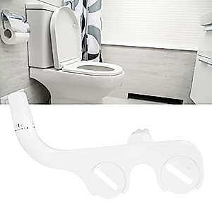Slim Bidet 3/8 Copper Tee Non Electric Self Cleaning Dual Nozzle Toilet Attachment Hygienic Bidet for Feminine Wash White