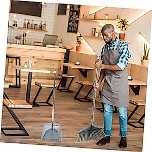 HOMOCONO 1 Set Broom Dustpan Long Handle Broom Dust Sweeper Stainless Steel Pet Hair The Pet Housekeeping Broom