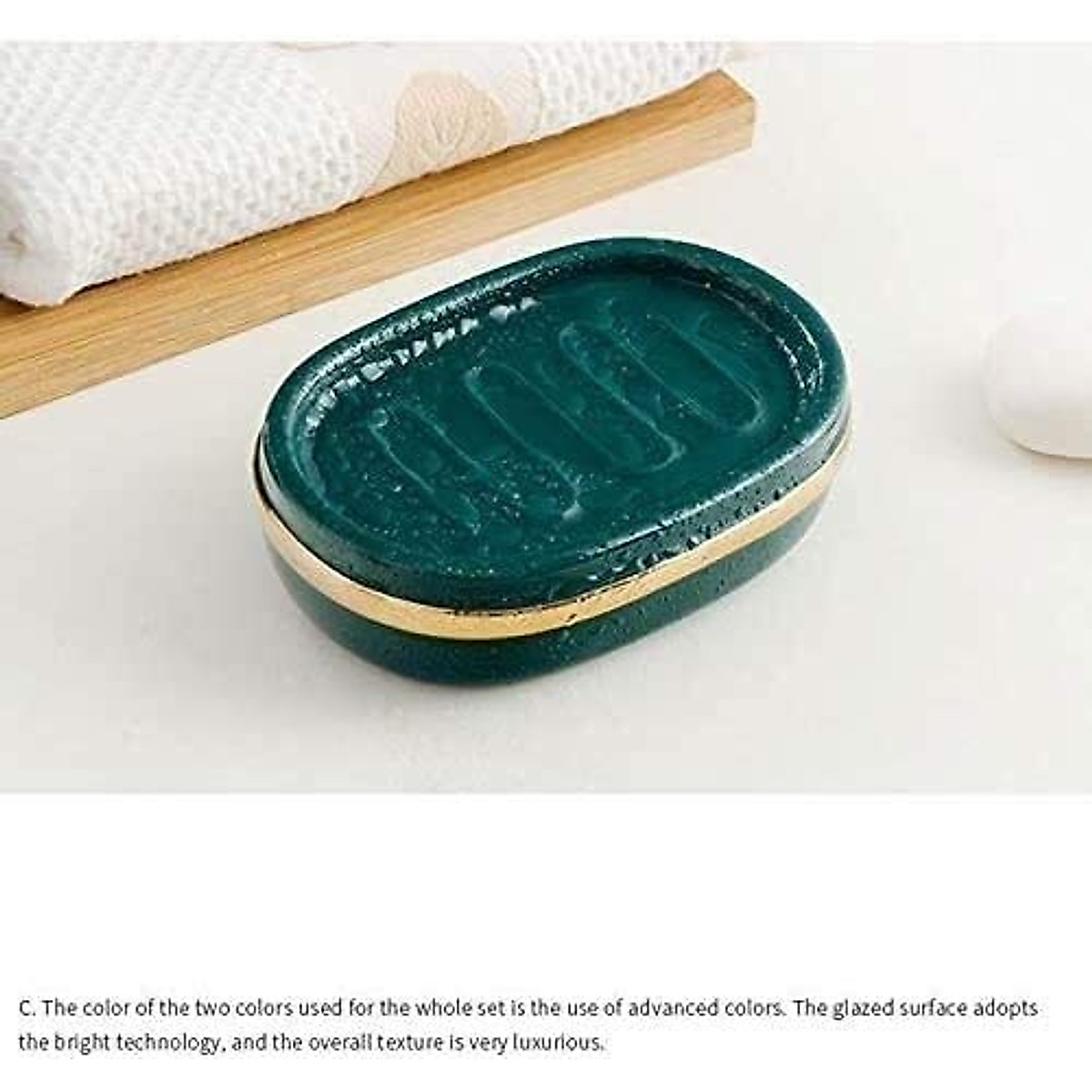 Bathroom Set, Five-Piece Ceramic Bathroom Supplies Set, Bathroom Dental Ware Washing Set (Color : Orange, Size : 6-Piece Set)