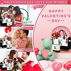 YOOLIFE Gifts for Women, Birthday Gifts for Women, Teacher Gifts, Birthday Gifts for Her Friend Teacher Mom Sister, Gifts for Women, Wife Gift, M Initial Tote Bag