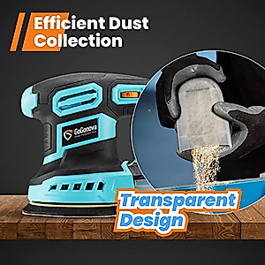 GoGonova 3.0A (360W) Orbit Sander, 6 Speeds Random Orbital Sander, 5” Electric Sander Kit with 15pcs Sandpapers, Dust Collector and Vacuum Adapter, Ideal Power Sander for Woodworking