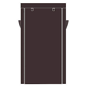 HGPZ 10 Tiers Shoe Rack with Dustproof Cover Closet Shoe Storage Cabinet Organizer, Portable Shoe Rack， for cubby walk-in closet, Dark Brown