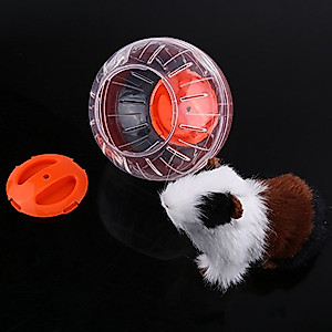 Hamster Exercise Ball,Delaman 4.7 inch Silent Hamster Mini Running Activity Exercise Ball, Toy Transparent Hamster Ball fo Hamster Running Activity (Orange)