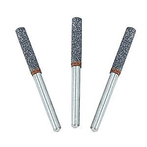 Ozgkee Grinding Sharpener, 7x2x1 3Pcs 4Mm 5/32In Diamond Chainsaw Sharpener Burr Stone File Sharpening Tool for Rotating Tool